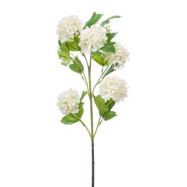 Artificial snowball branch FONTE, cream, 30"/75cm