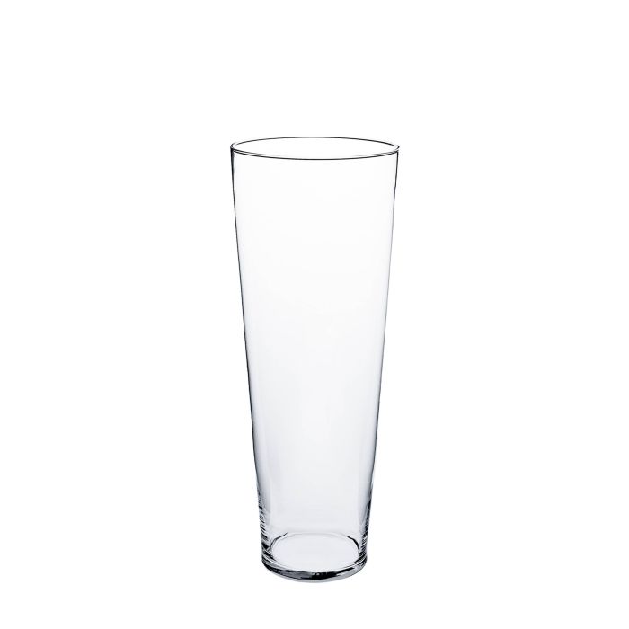 Conical glass vase CONNY, transparent, 24"/60 cm, Ø 7"/18 cm