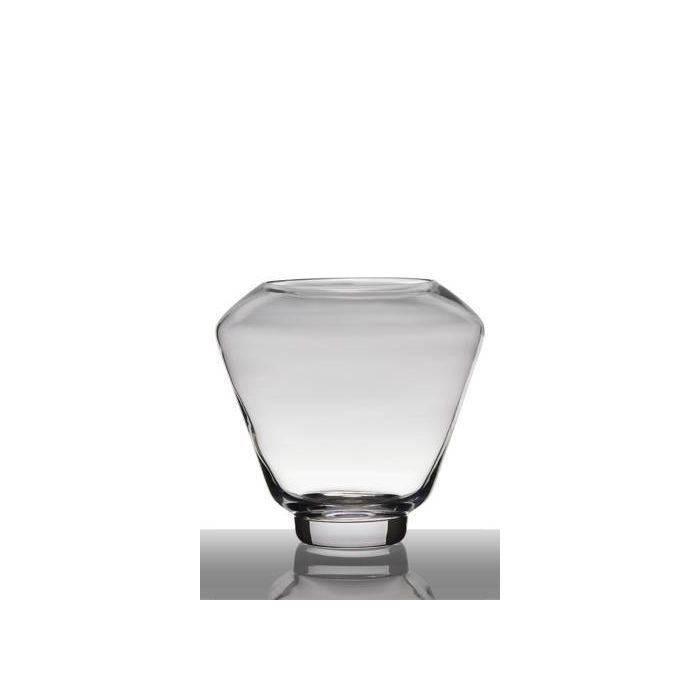 Flower vase of glass DUSTIN on pedestal, conical/round, clear, 9"/22cm ...