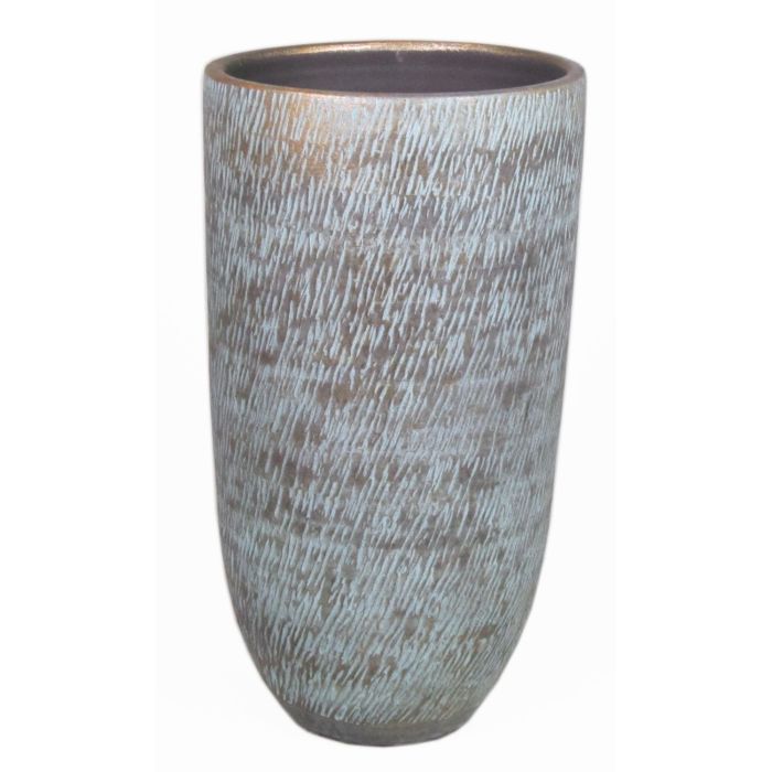 Ceramic vase AGAPIOS, maritime, green-brown, 17,5"/45cm, Ø9"/23,5cm